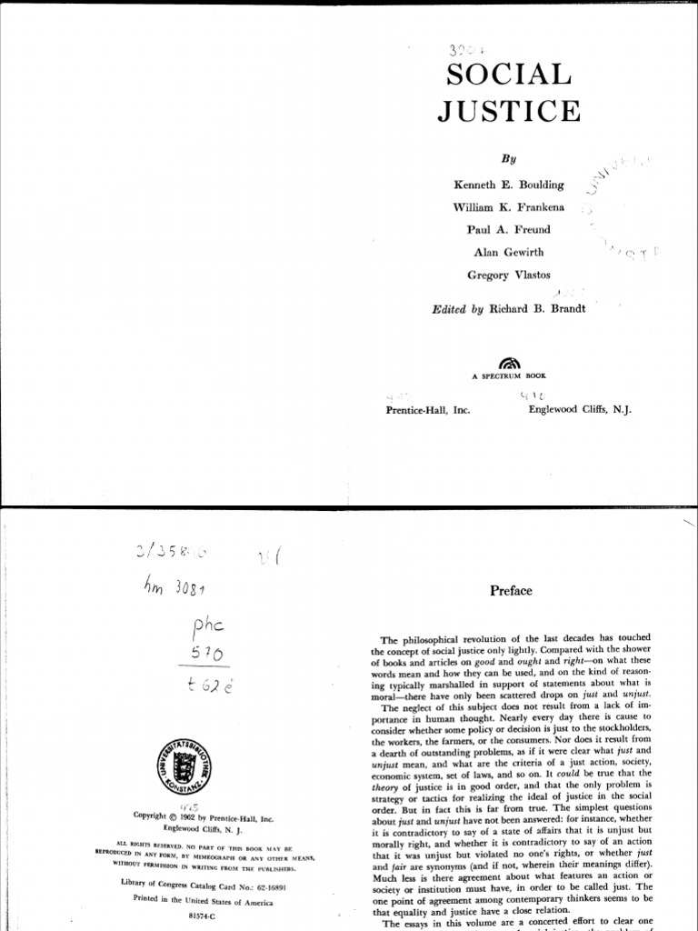 Richard Brandt - Social Justice-Prentice Hall Spectrum (1962) PDF | PDF