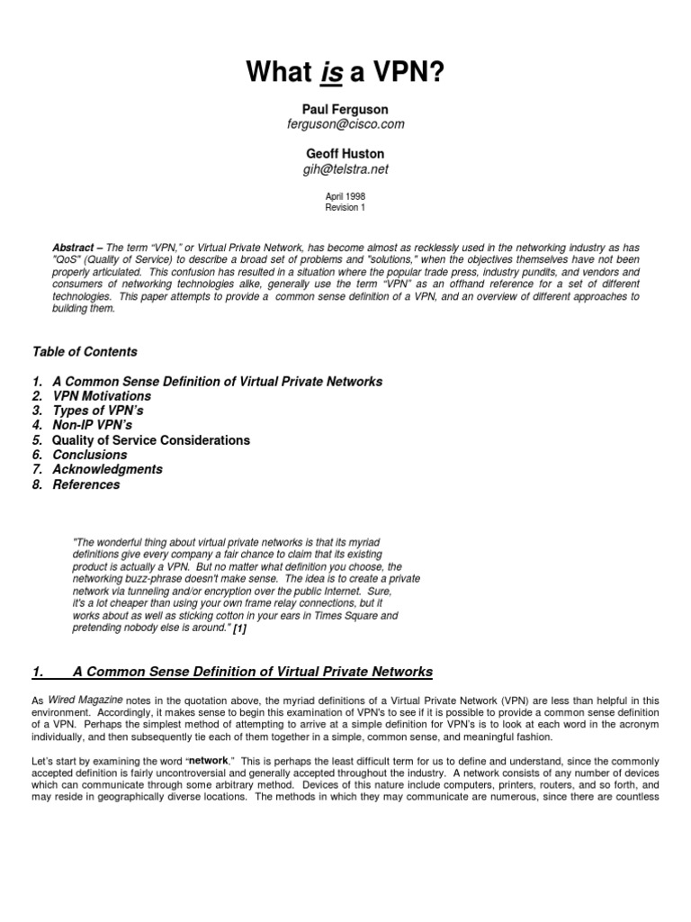 Virtual Private Network | PDF | Virtual Private Network | Computer Network