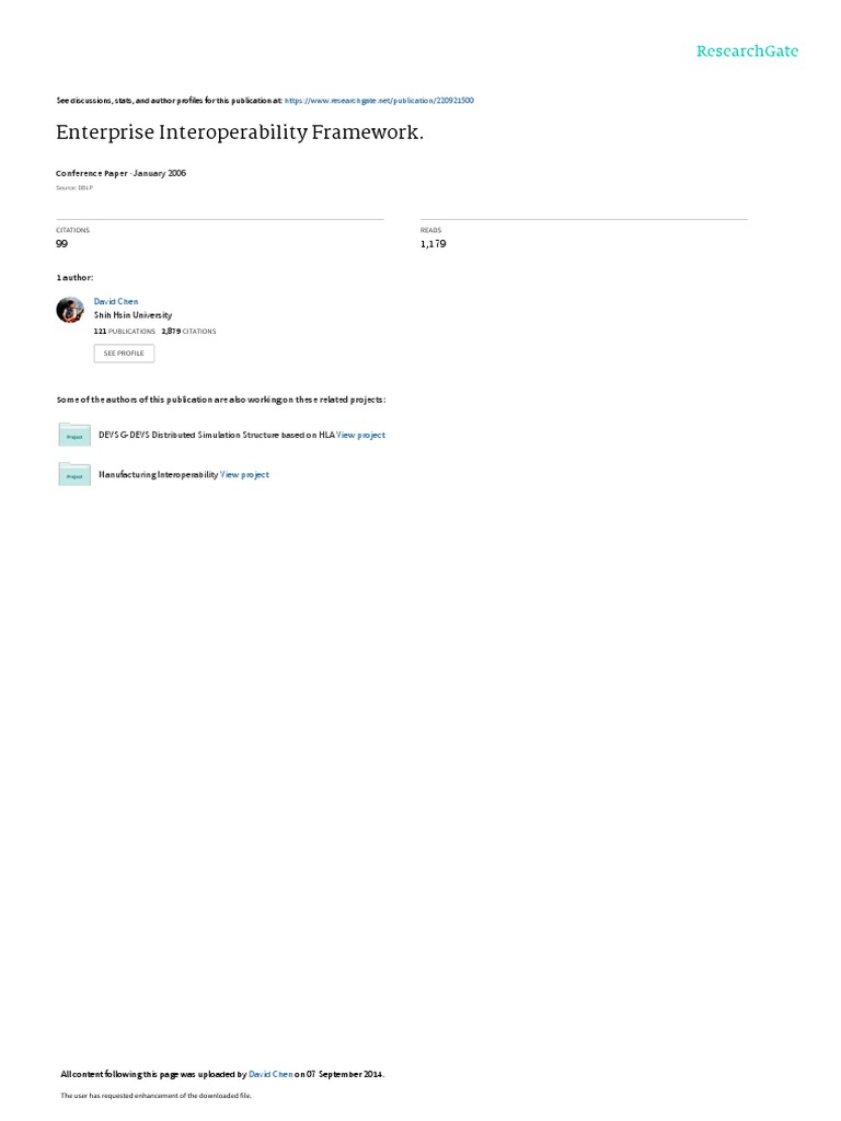 Enterprise Interoperability Framework Overview | PDF | Interoperability | Conceptual Model