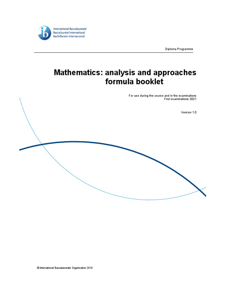 Math Data Booklet | PDF | Area | Trigonometric Functions