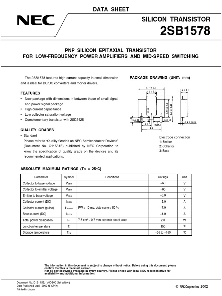 Silicon Transistor: Data Sheet | PDF | Bipolar Junction Transistor ...