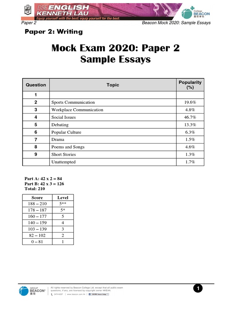 Mock Paper 2 Sample Essays | PDF | Mario | Essays