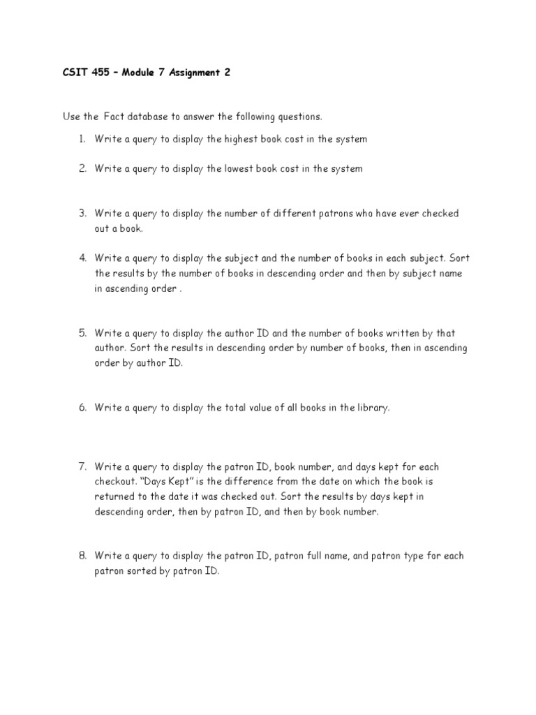 Module 7 Assignment 2 | PDF | Data Management | Computer Data