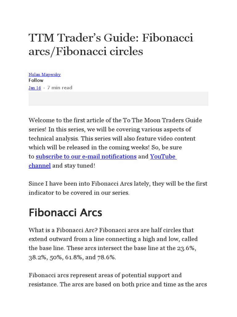 TTM Trader's Guide: Fibonacci Arcs/fibonacci Circles | Download Free PDF | Teaching Mathematics