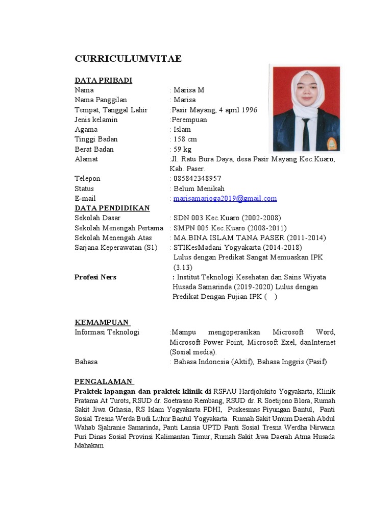 CV Marisa Marioga | PDF