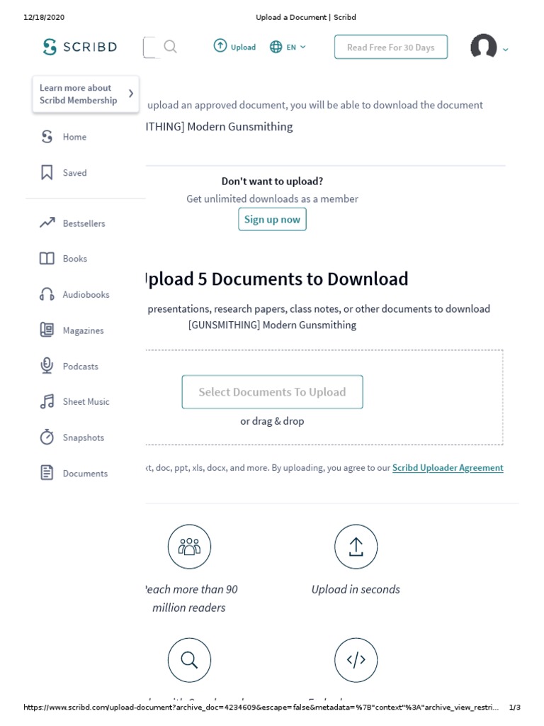 Upload 5 Documents To Download: (GUNSMITHING) Modern Gunsmithing | PDF | Scribd | Web 2.0