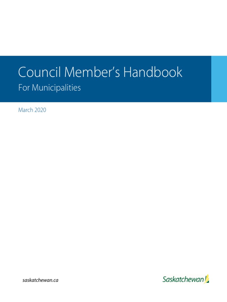 Saskatchewan Municipal Council Handbook | PDF | Conflict Of Interest ...