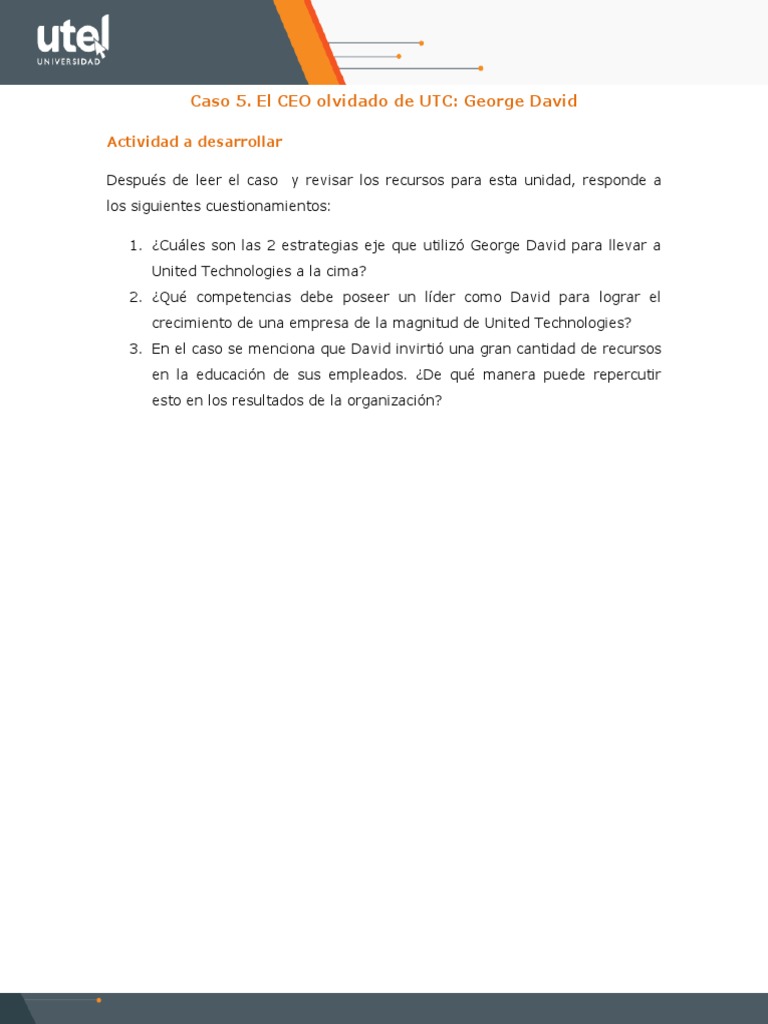 George David y el Éxito de UTC | PDF