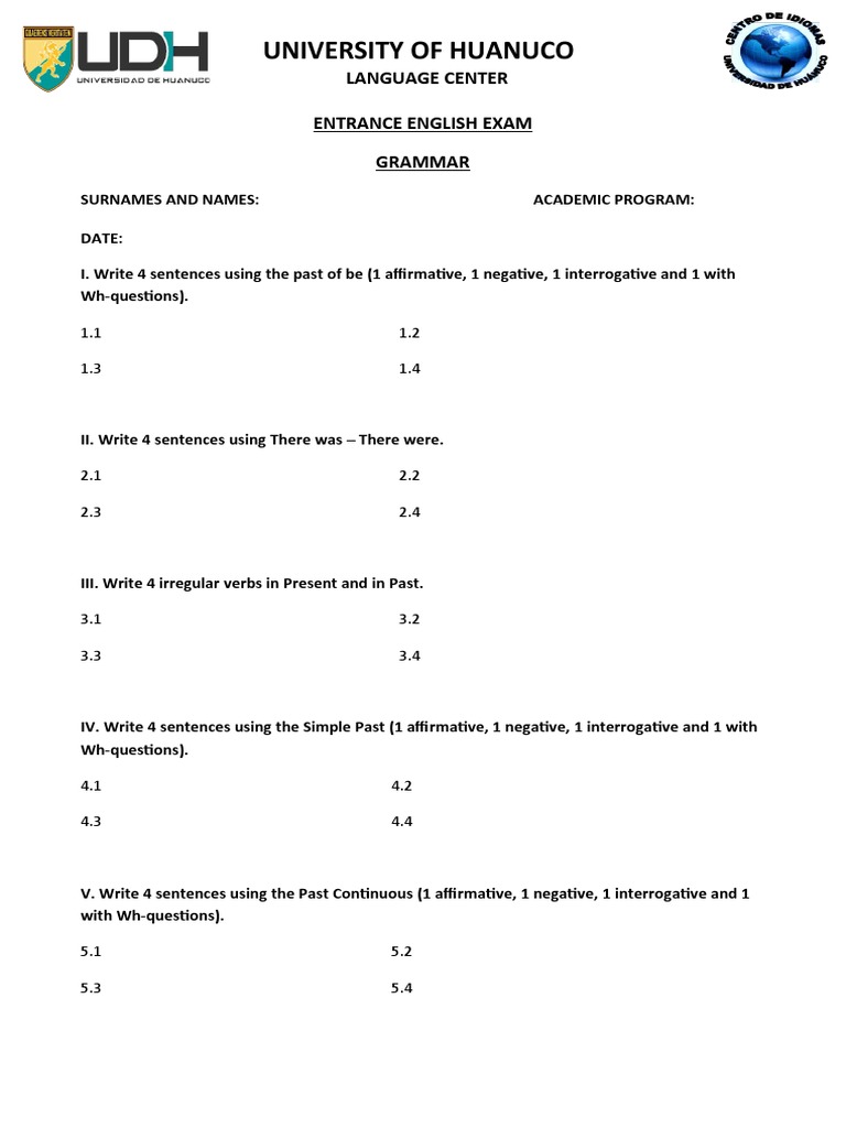 Entrance English Exam - Iii | PDF | Question | Morphology