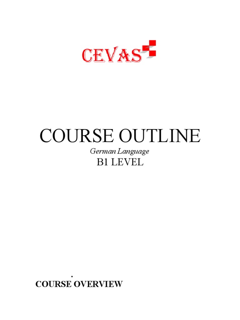 Course Outline - B1 German Language | PDF | Syntactic Relationships ...