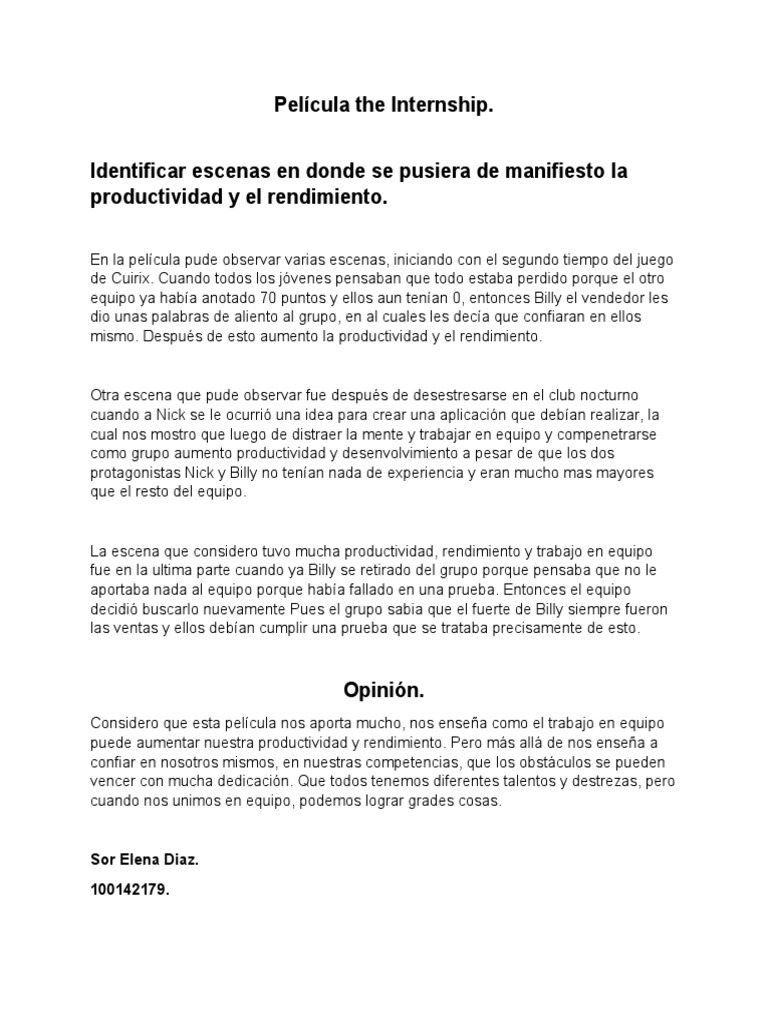 Película The Internship. | PDF