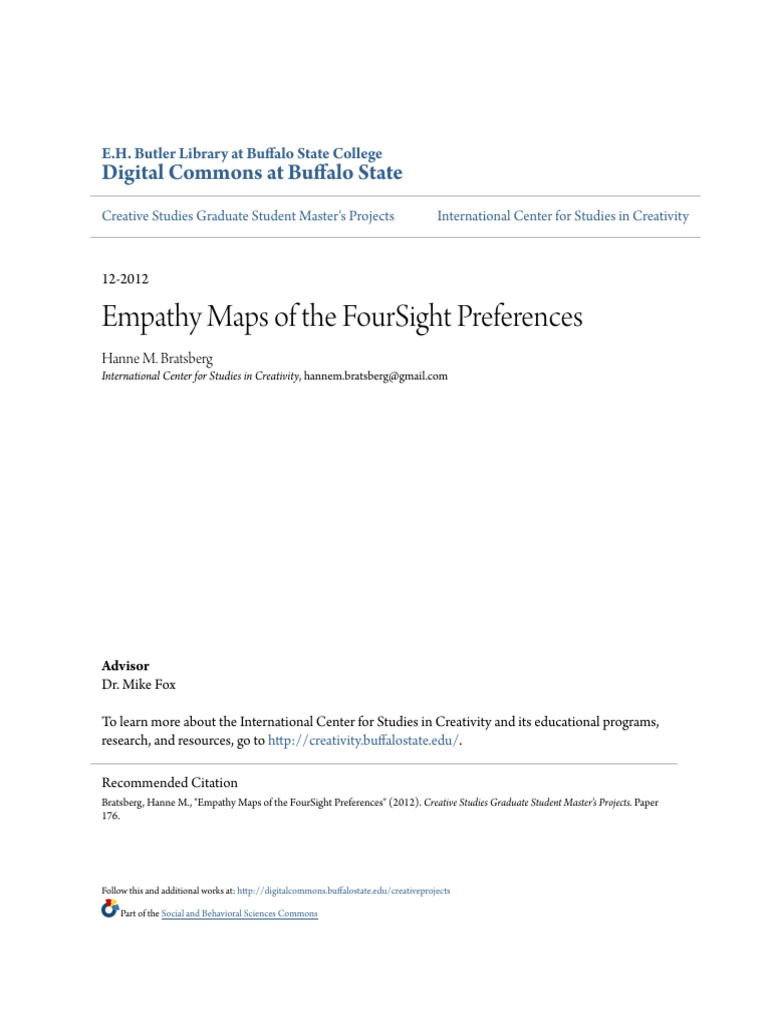 Empathy Maps of The FourSight Preferences | PDF | Creativity | Interview