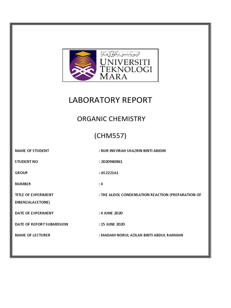 Experiment 4 CHM 557 PDF | PDF | Ketone | Organic Chemistry