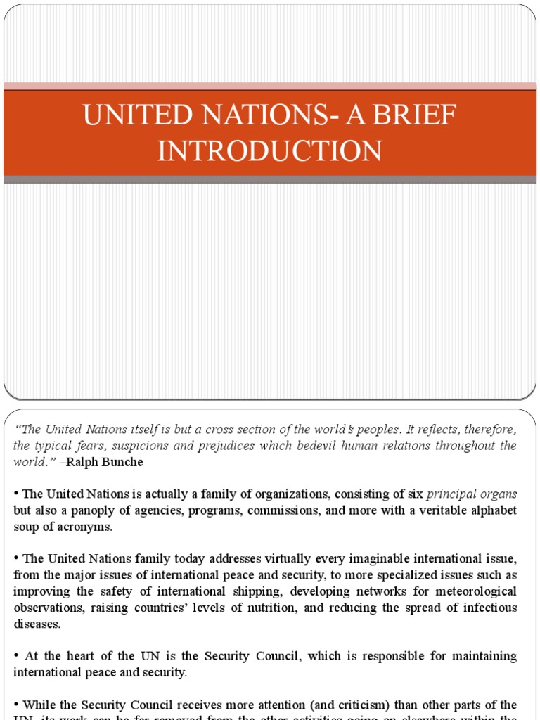 United Nations - A Brief Introduction | PDF | United Nations ...
