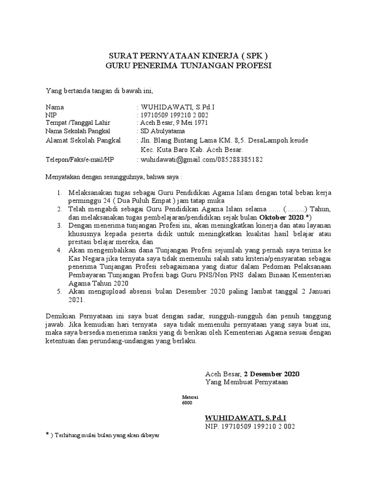 Format SPK Gpai | PDF