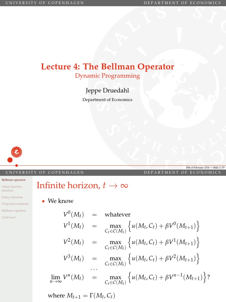 Lecture4 BellmanOperator Handout | PDF | Mathematical Concepts | Mathematical Analysis