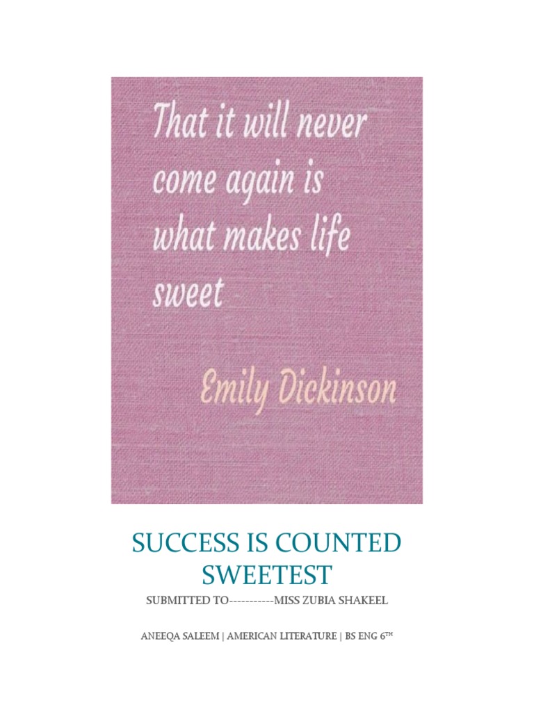 Emily Dikinson (Sweetest Counted) | PDF | Emily Dickinson | Poetry