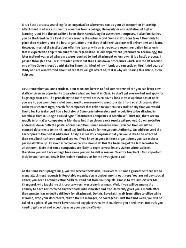 Practical Attachement | PDF | Learning | Communication