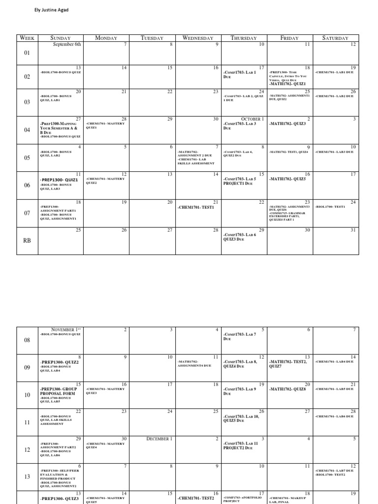 A - Semester Map Fall 2020 | PDF | Quiz | Games Of Mental Skill