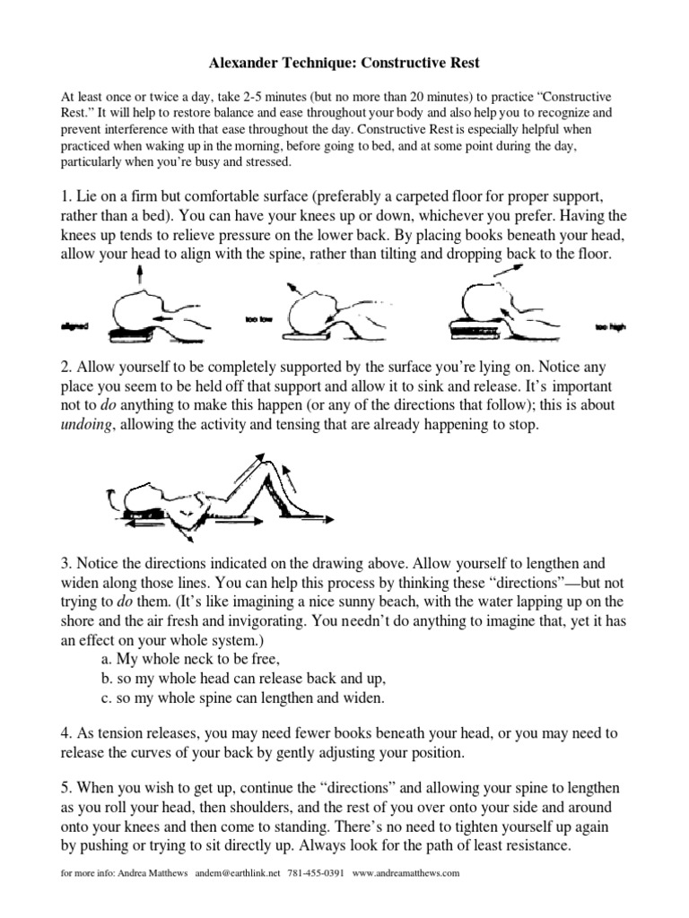 Alexander Technique: Constructive Rest for Stress Relief | PDF
