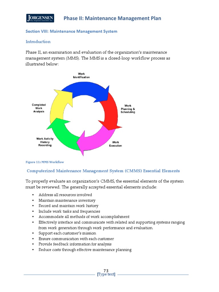Phase II Maintenance Management Plan Section VIII | PDF | Reliability ...