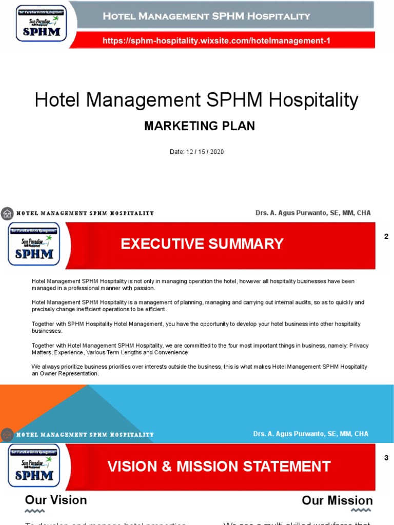 2021 Hotel Management SPHM Hospitality Marketing Plan | PDF | Search ...