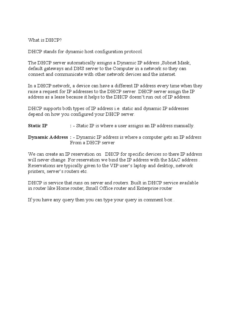 An Introduction to DHCP: How Dynamic Host Configuration Protocol Automatically Assigns IP ...