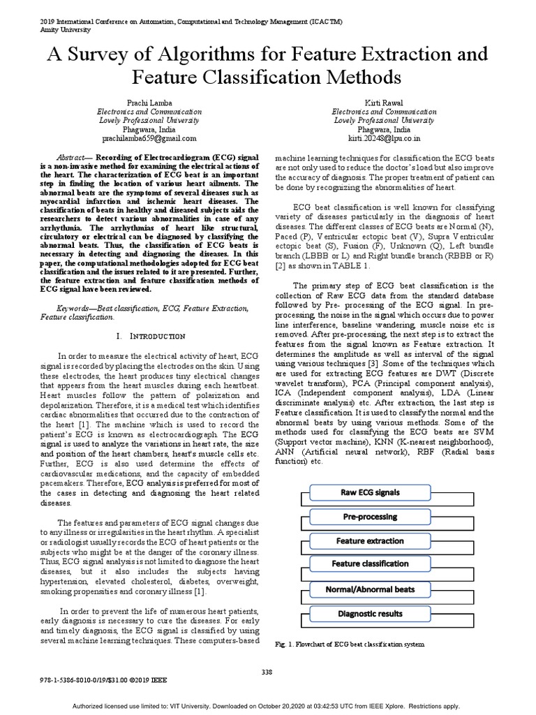 Ecg Feature Extraction And Classification Algorithms Pdf Electrocardiography Diastole