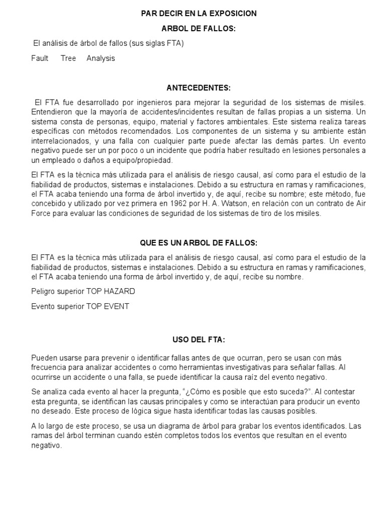Arbol de Fallos | PDF | Ingeniería de confiabilidad | Información