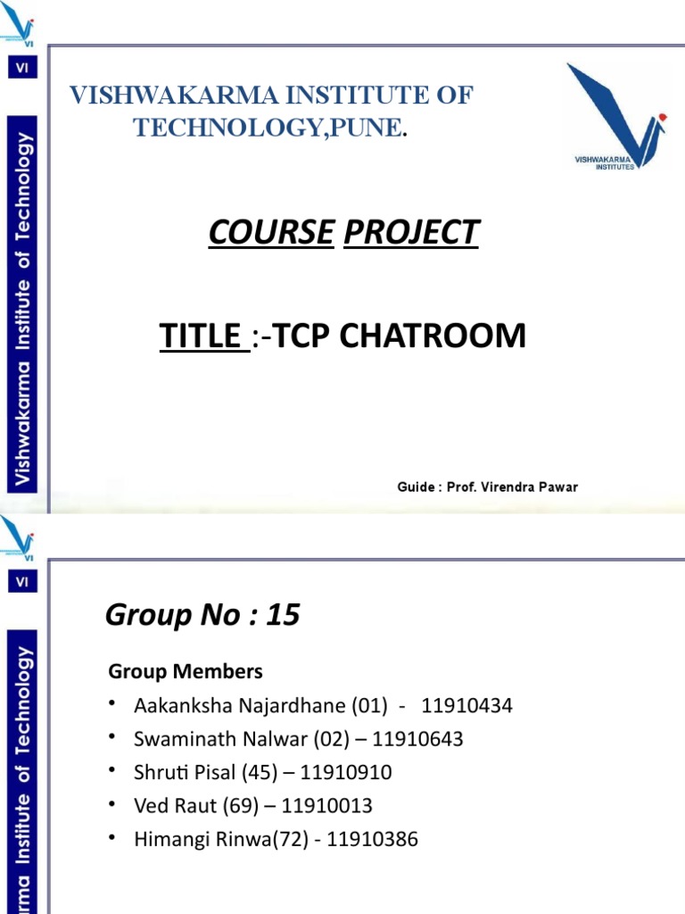 Course Project: Title:-Tcp Chatroom | PDF | Computers
