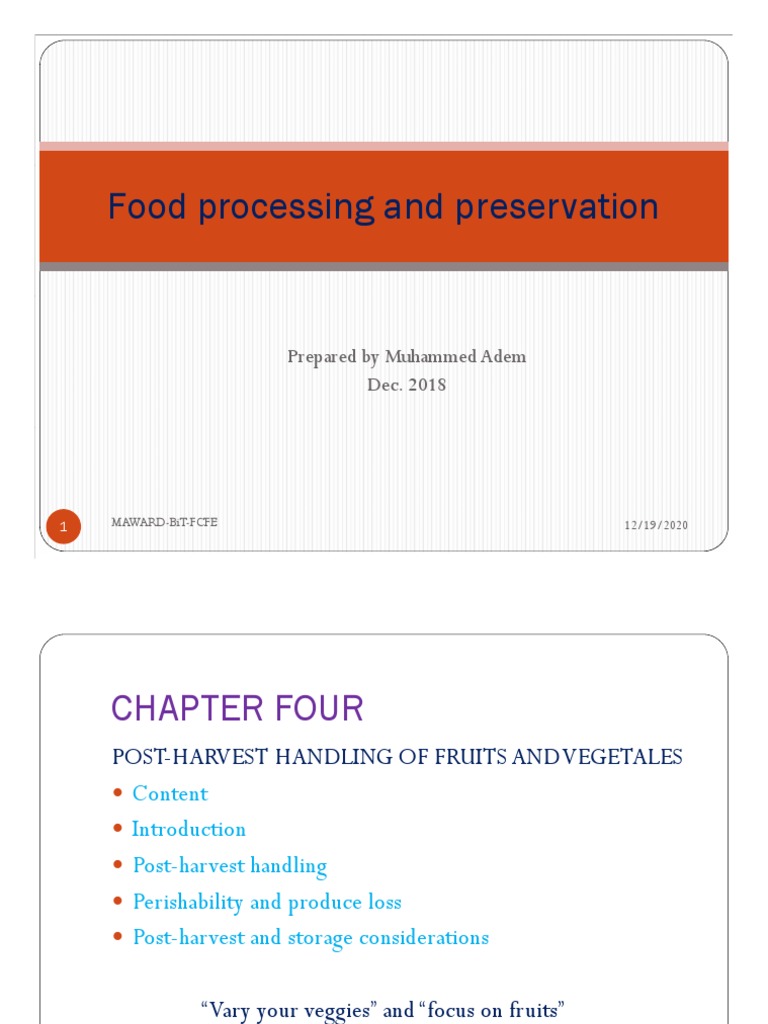 Food Processing and Preservation | PDF | Food Preservation | Vegetables