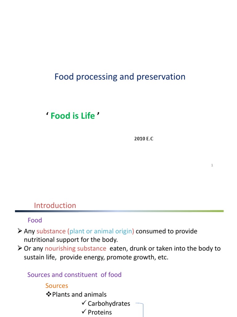Food Processing and Preservation 1 | PDF | Food Preservation | Foods
