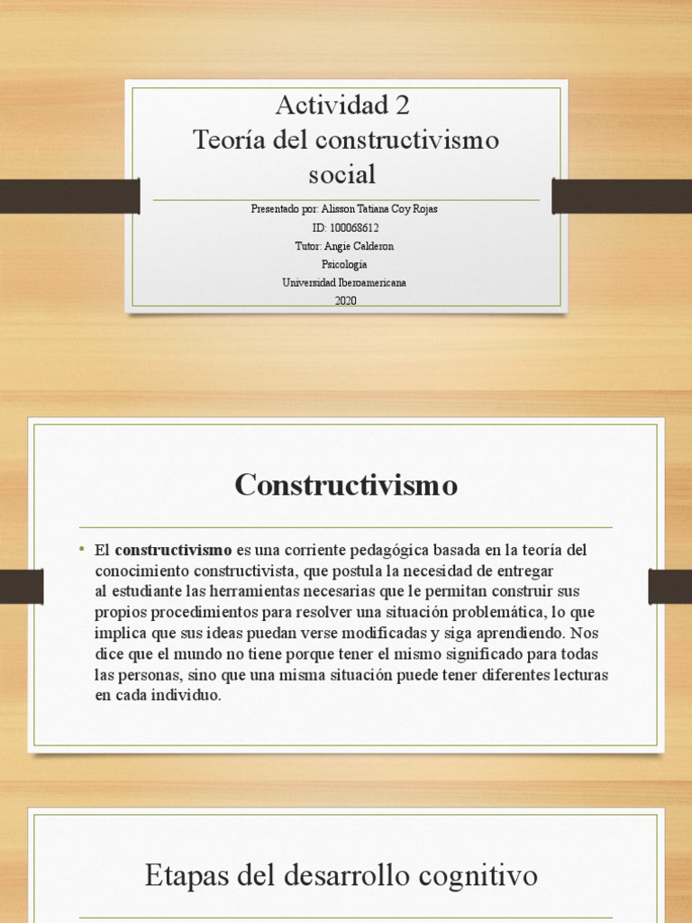 Actividad 2 Teoría Del Constructivismo Social | PDF | Constructivismo ...
