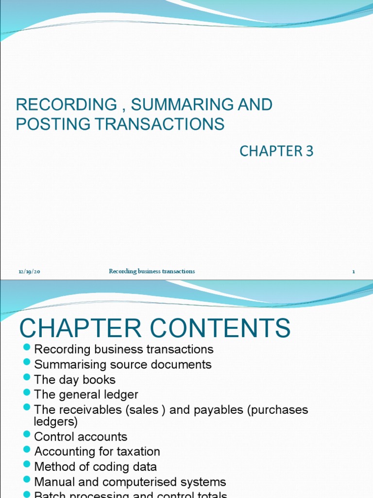 3 Recording Business Transactions | PDF | Bookkeeping | Accounts Payable