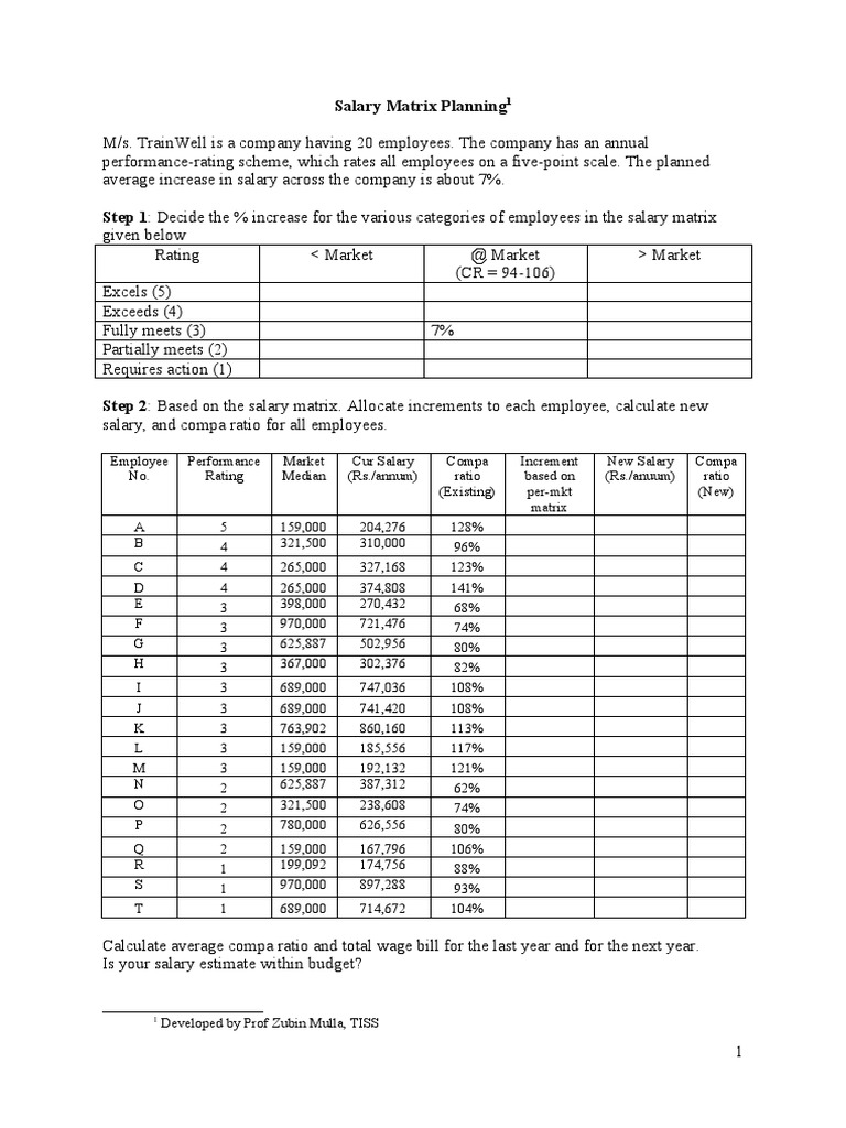 8-C-Salary Matrix Planning | PDF | Employment Compensation | Salary