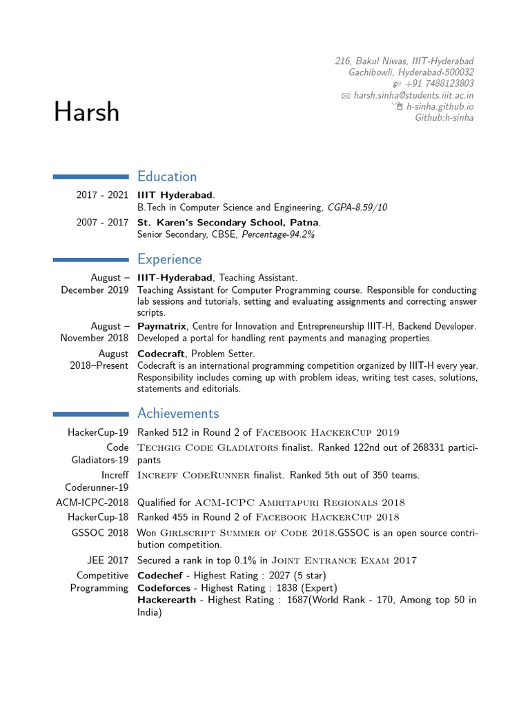 Harsh CV | PDF | Software Release Life Cycle | Computer Programming