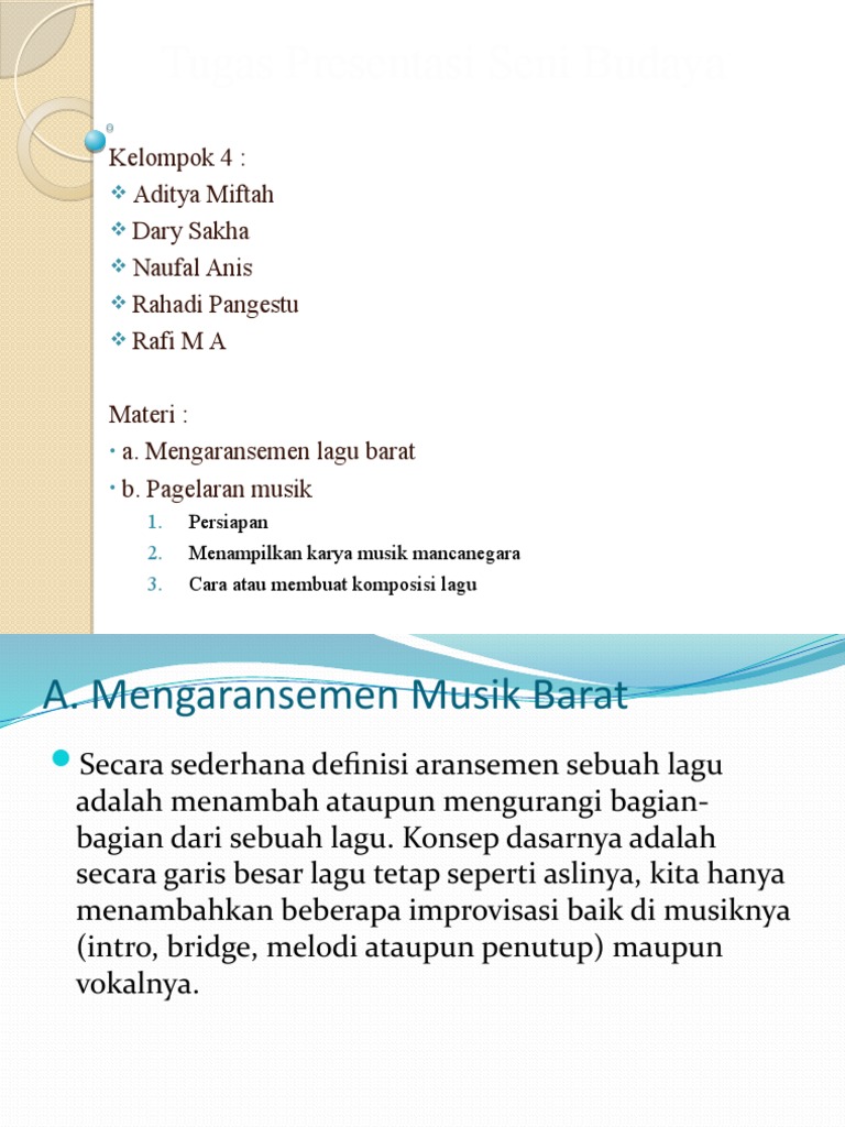 Tugas Presentasi Seni Budaya | PDF