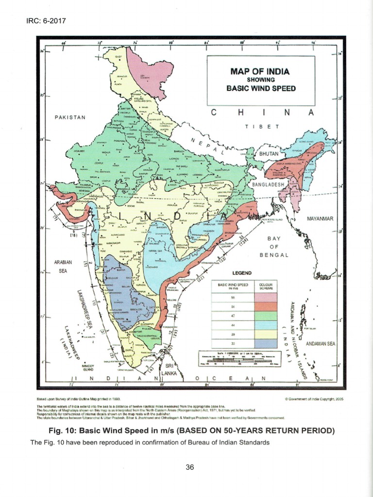 Map of India: Basic Wind Speed | PDF