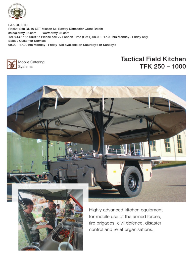 Tactical Field Kitchen TFK 250 - 1000: Mobile Catering Systems | PDF ...