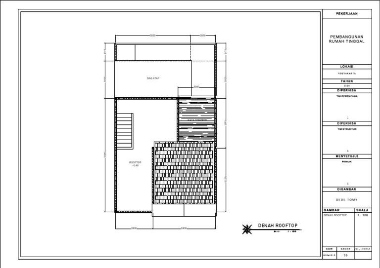 Pembangunan Rumah Tinggal: Denah Rooftop | PDF