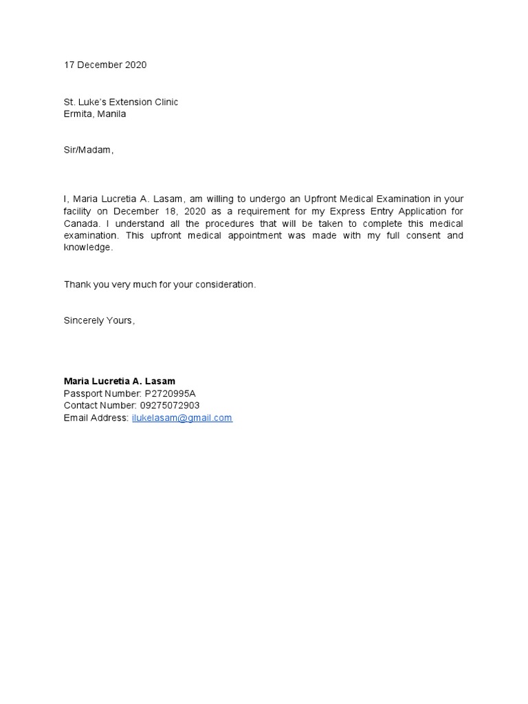 Upfront Letter | PDF