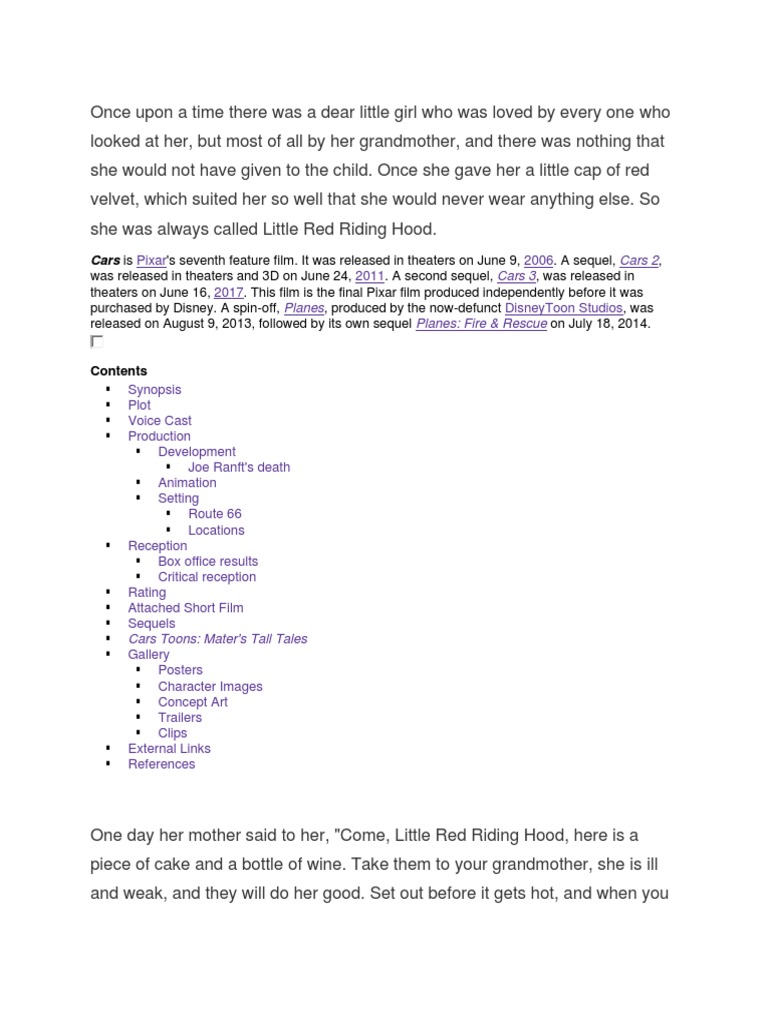 Cars 2 Cars 3 Planes Planes: Fire & Rescue | PDF