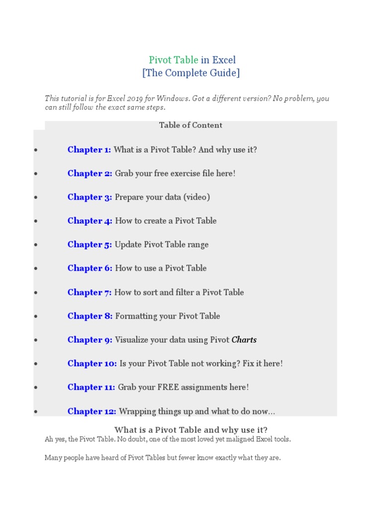 Pivot Table Complete Guide | PDF | Chart | Microsoft Excel