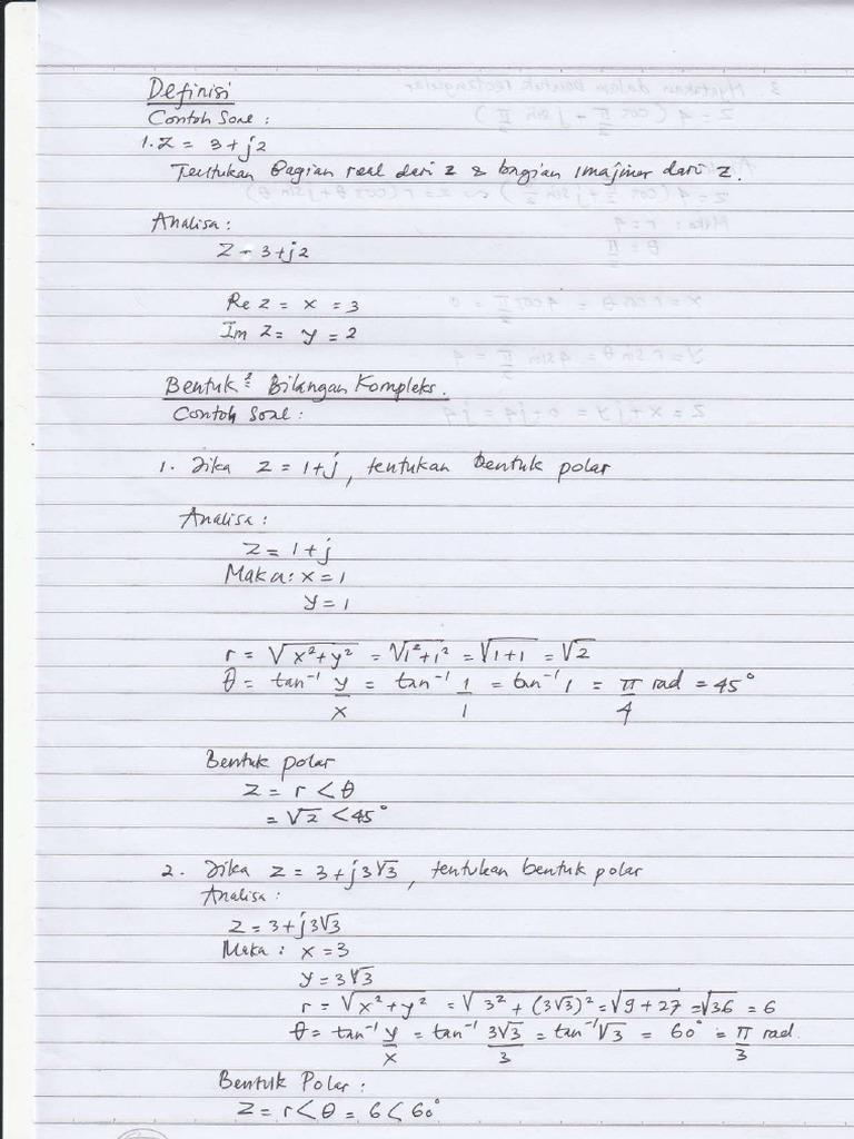 BILANGAN KOMPLEKS (Contoh Soal Definisi, Bentuk, Bidang, Konjugate ...