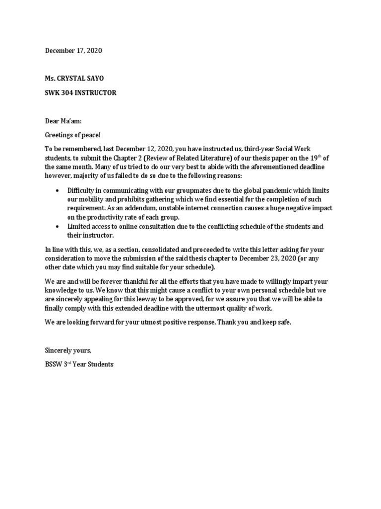 Requesition-Letter For Moving Deadline | PDF