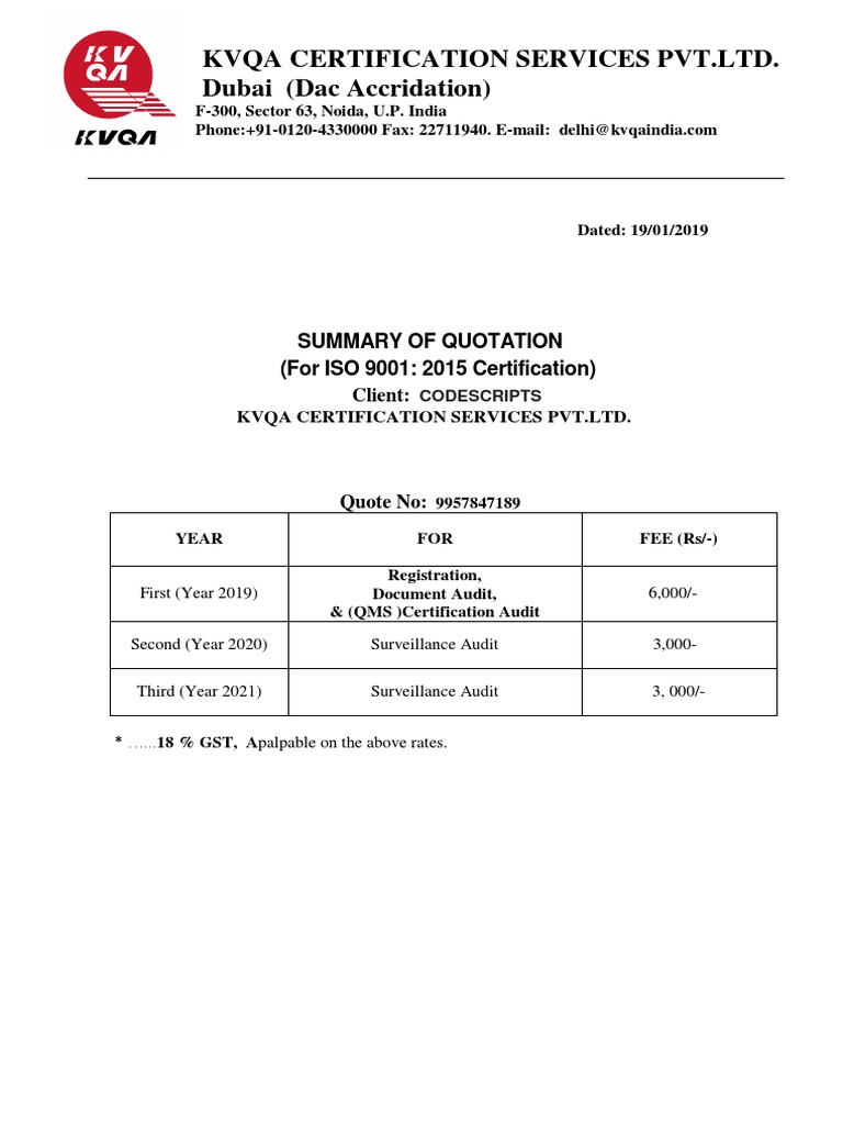 Kvqa Certification Services PVT - Ltd. Dubai (Dac Accridation) | PDF