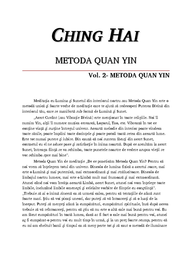 Ching Hai - Metoda Quan Yin - 02 - Metoda Quan Yin PDF | PDF