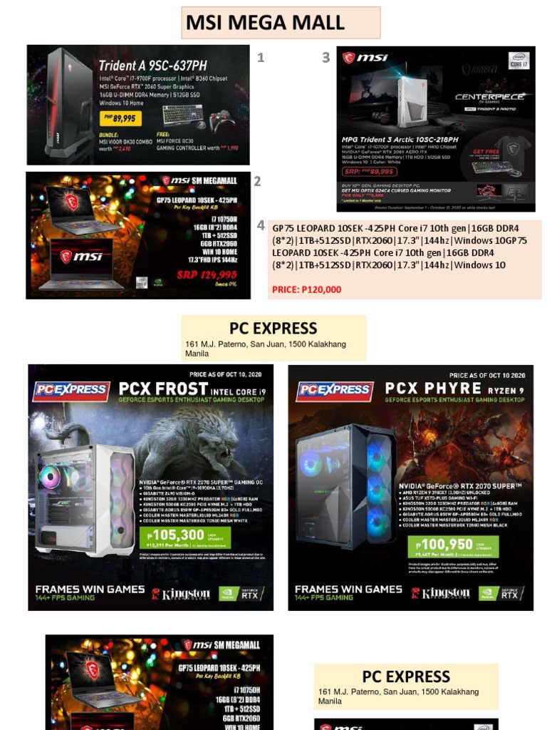 Msi Mega Mall: PRICE: P120,000 | PDF