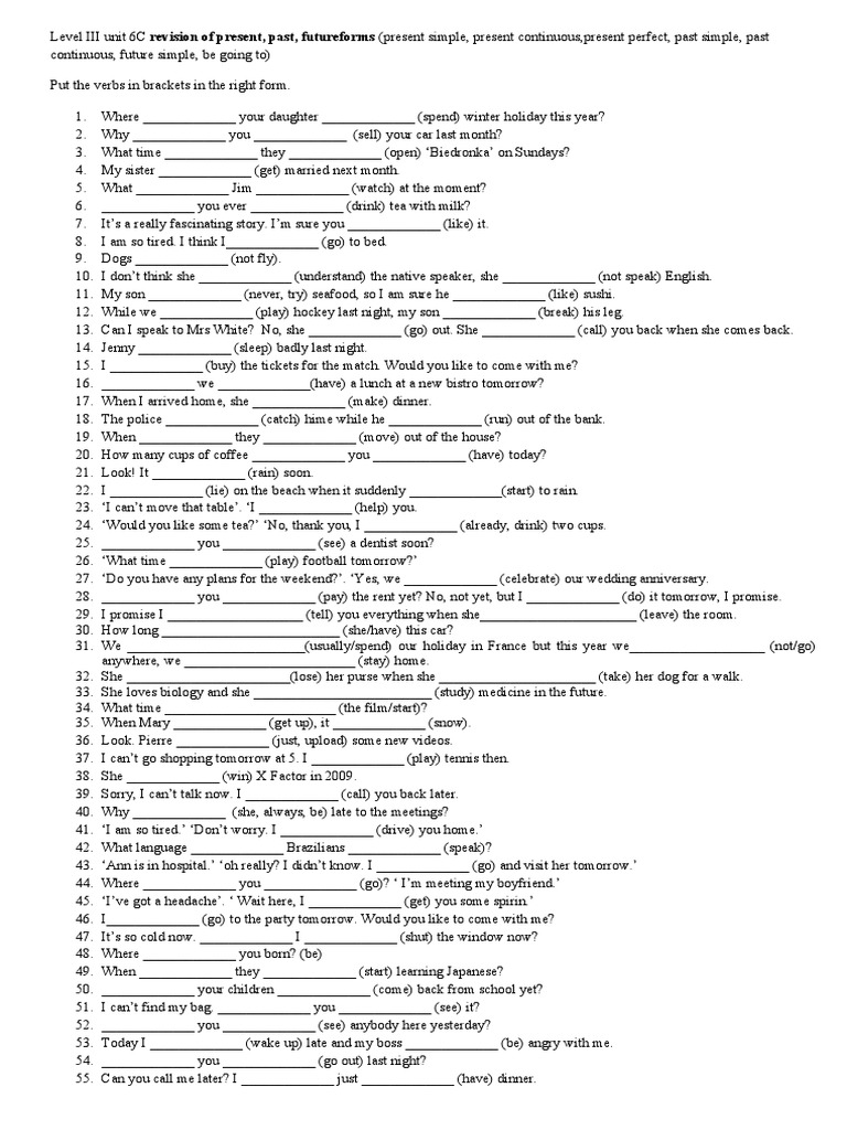 All Tenses Exercise | PDF