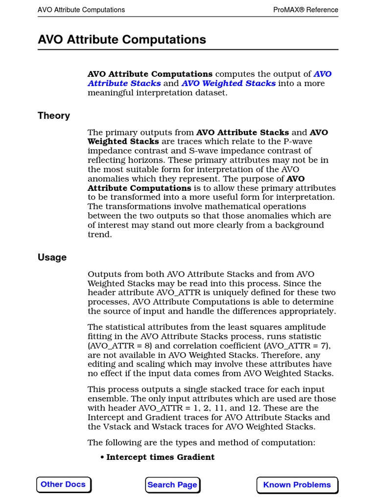 AVO Attribute Computations: Theory | PDF | Correlation And Dependence | Least Squares